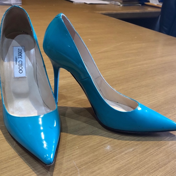 Jimmy Choo | Shoes | Jimmy Choo Patent Leather Pumpturquoise | Poshmark